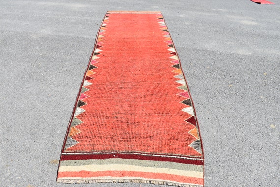 Vintage orange rug Oriental rug Hallway rug rug Runner rug | Etsy