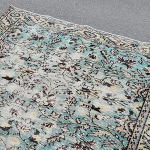 Vintage Blue Rug, Floral Rug, Livingroom Rug, Area Rug, Handmade Rug ...