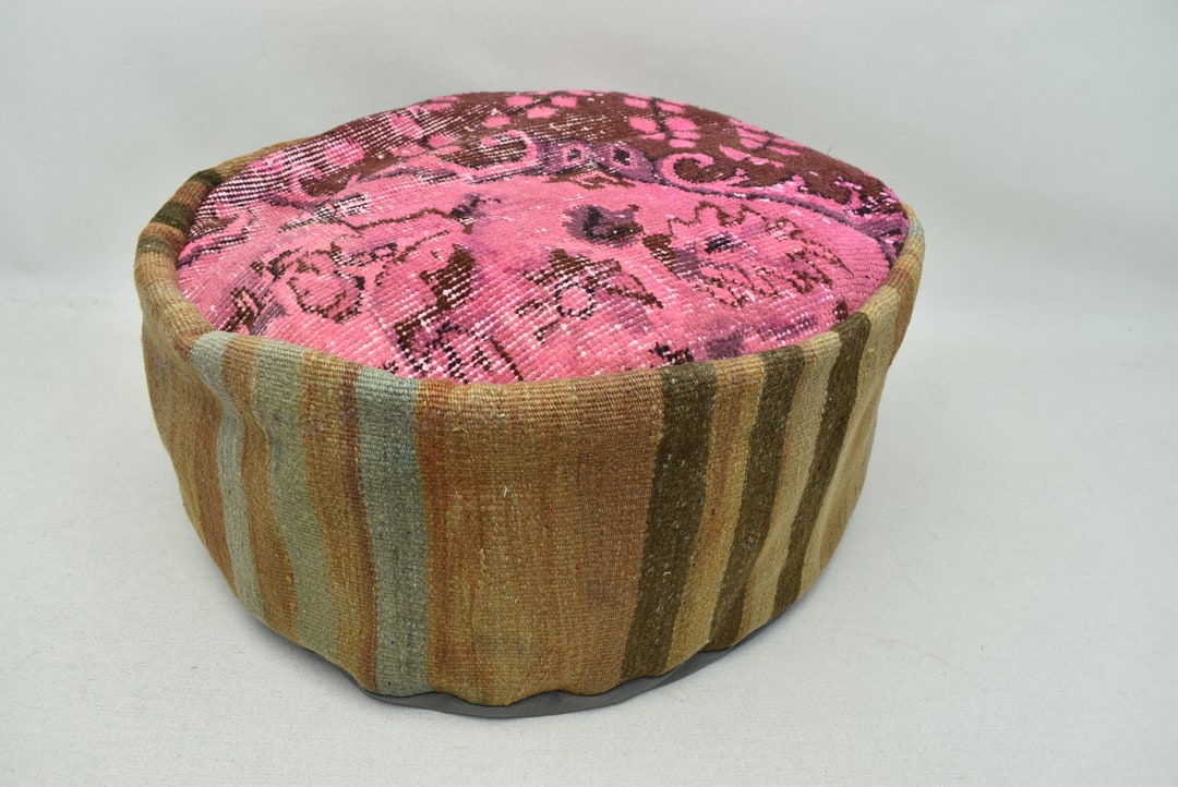 Ottoman Pouffe, Patio Decor Pouf 20x20x10 Inches Vintage Pouf, Garden ...