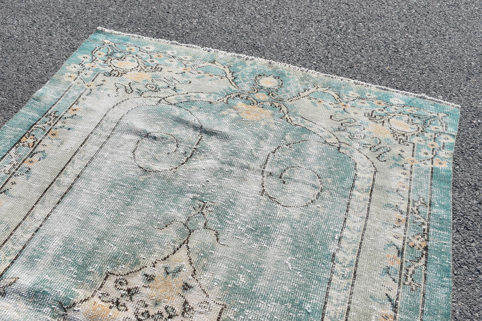 Oriental Turkish rug Blue Area Rug Large Vintage rug Rustic | Etsy