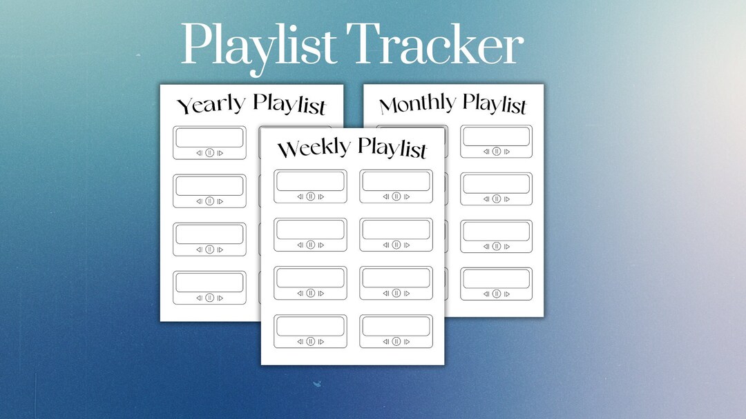 Yearly Monthly Weekly Playlist Tracker Bullet Journal Printable Bujo ...