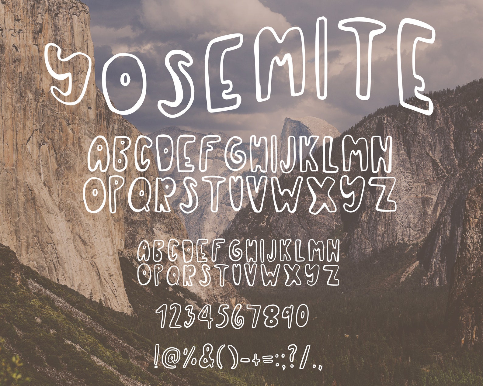 Yosemite Handwritten Downloadable Instant Font Vintage Bubble Brush ...