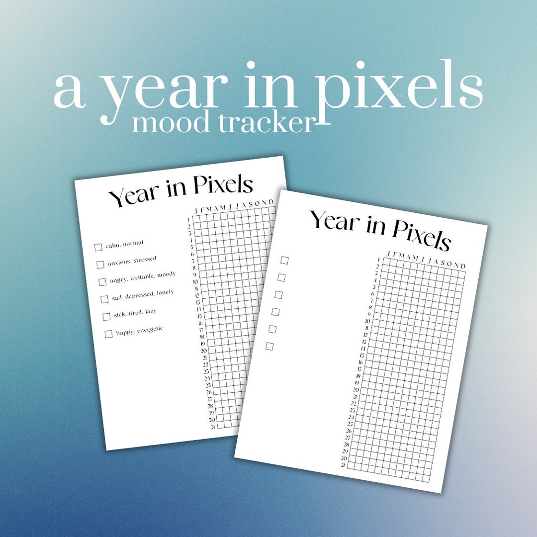 A Year in Pixels Mood Tracker Bullet Journal Printable Bujo Kit ...
