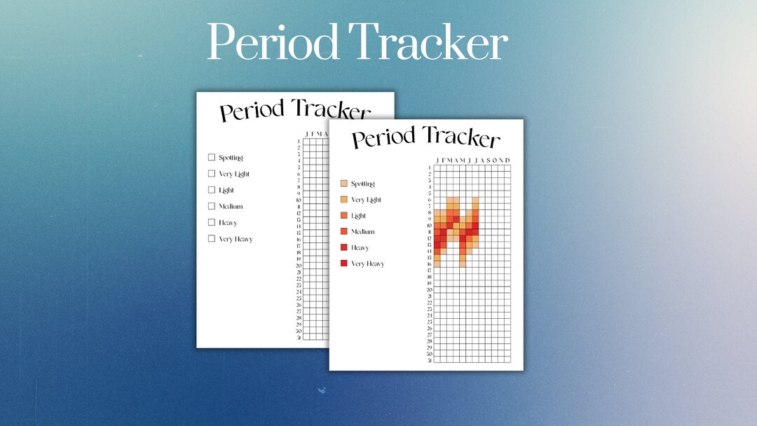 Period Menstruation Tracker for the Year Bullet Journal Printable Bujo ...