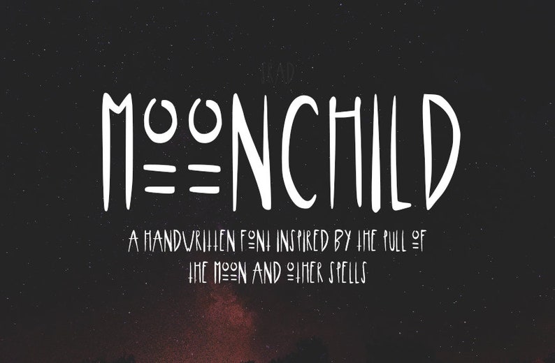 Moonchild Handwritten Download Instant Font Custom Handwriting Witchy ...