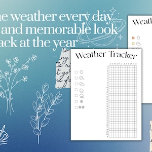 Weather Tracker Bullet Journal Printable Bujo Kit Journaling Cute Fun ...