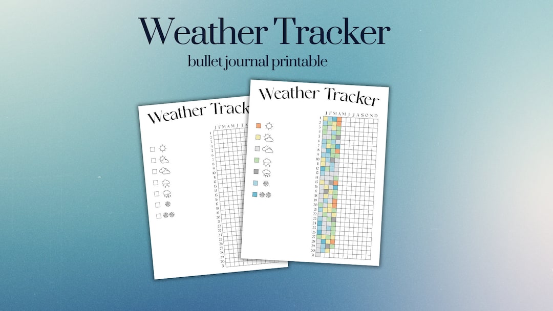 Weather Tracker Bullet Journal Printable Bujo Kit Journaling Cute Fun ...