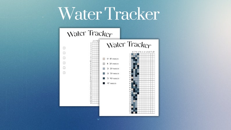 Water Tracker Bullet Journal Printable Bujo Kit Journaling Cute Fun ...