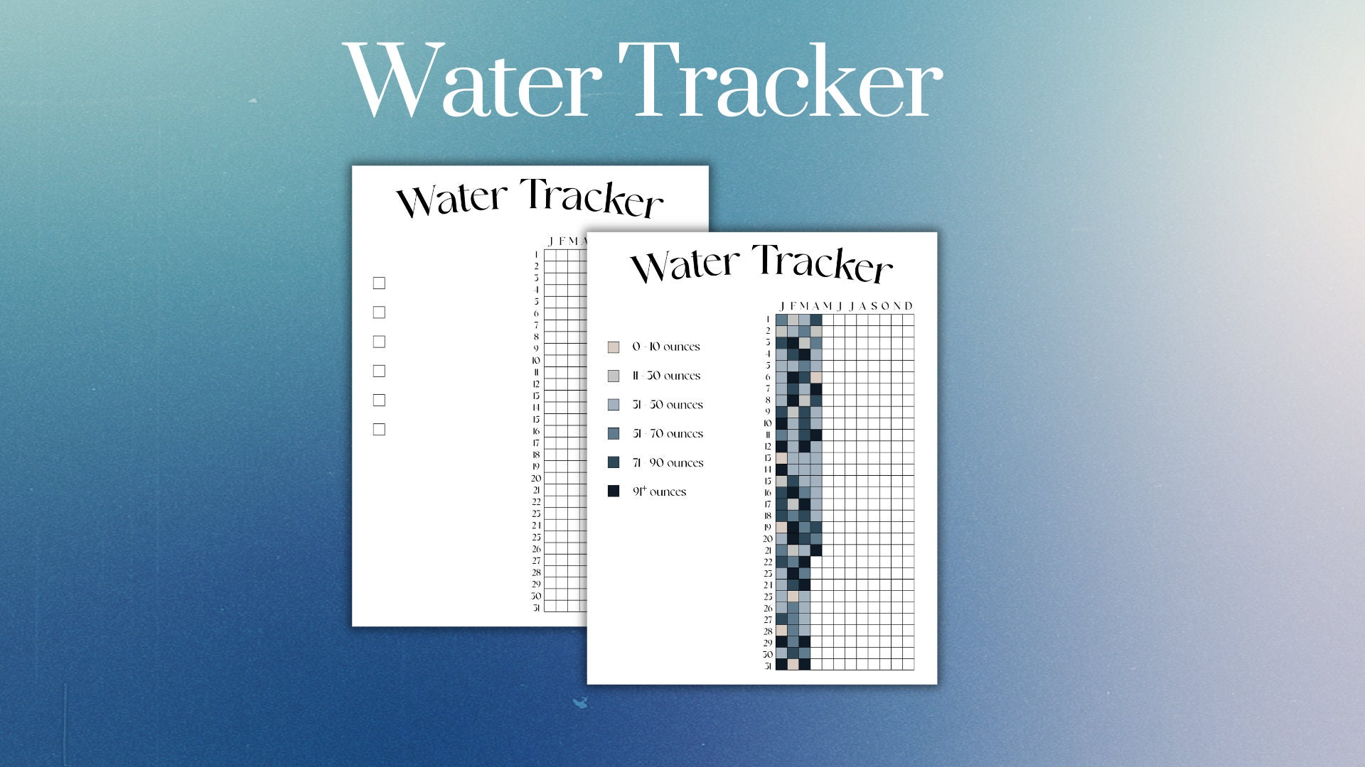 Water Tracker Bullet Journal Printable Bujo Kit Journaling Cute Fun ...