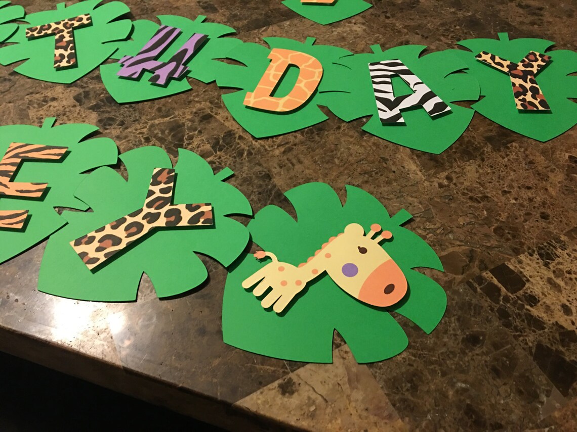 Jungle Themed Banner Birthday Party Decorations - Etsy