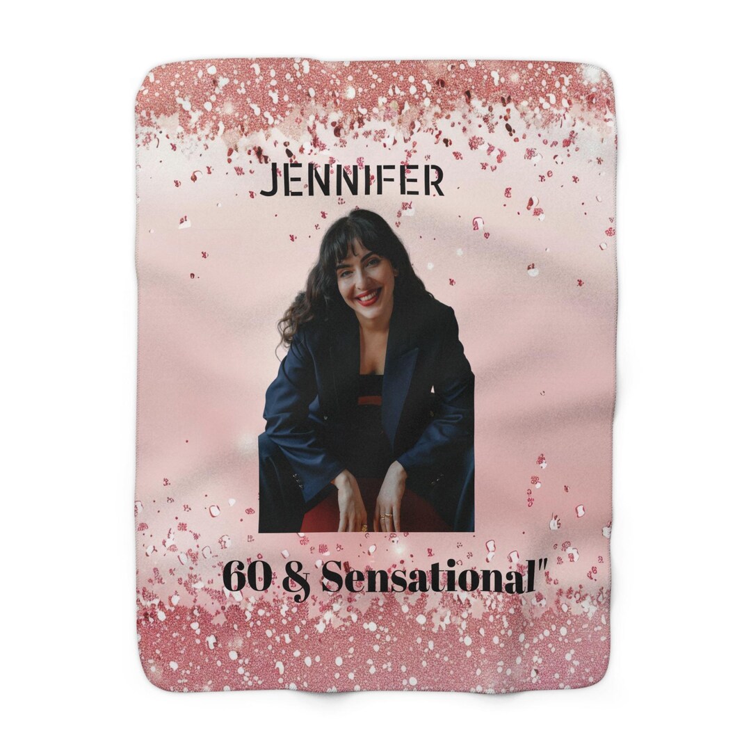 Faux Glitter Sherpa Blanket, Custom Photo Blanket, Personalized Throw ...