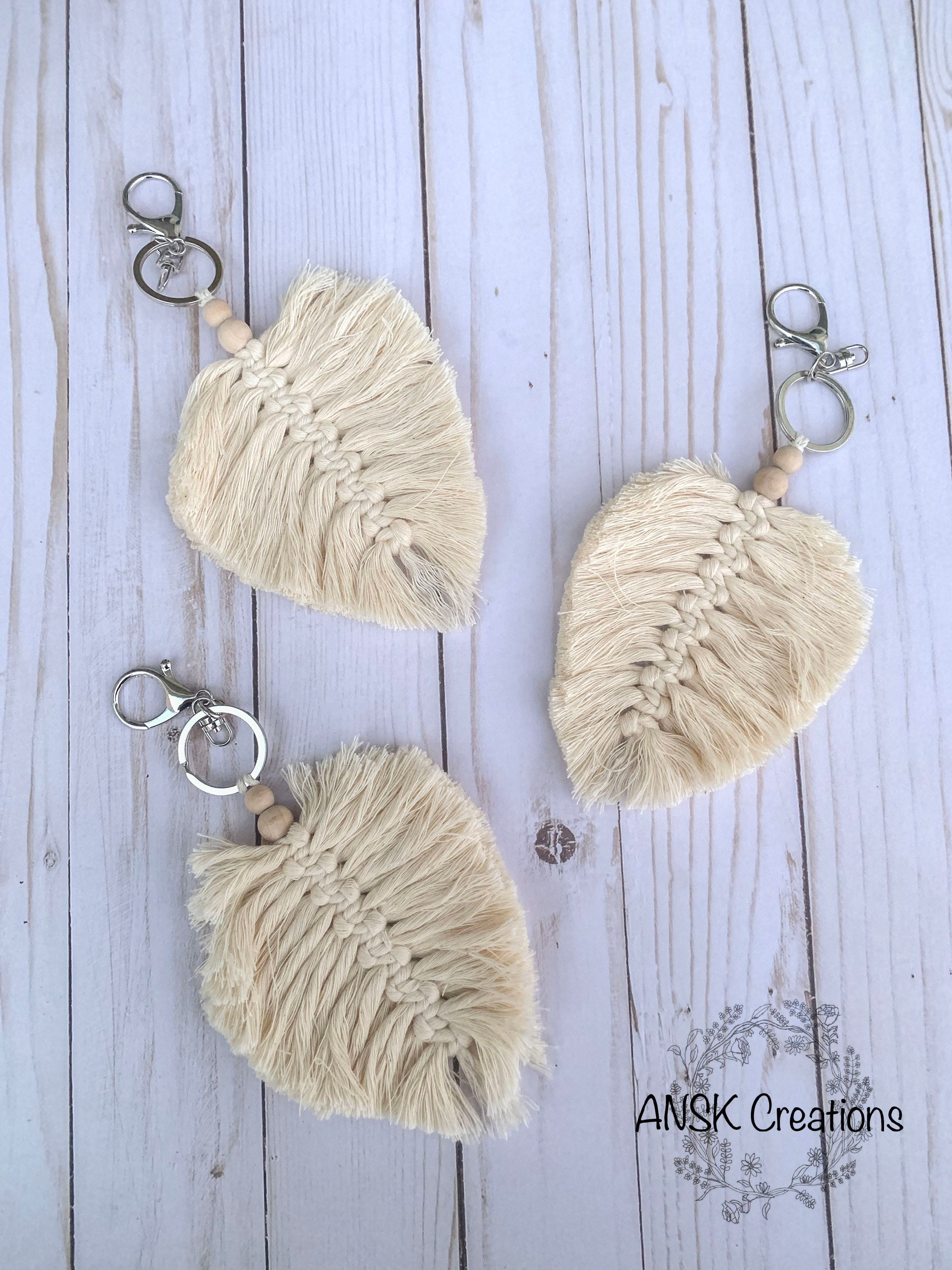 Macrame Leaf Keychain: Boho Essential Oil Diffuser - Etsy