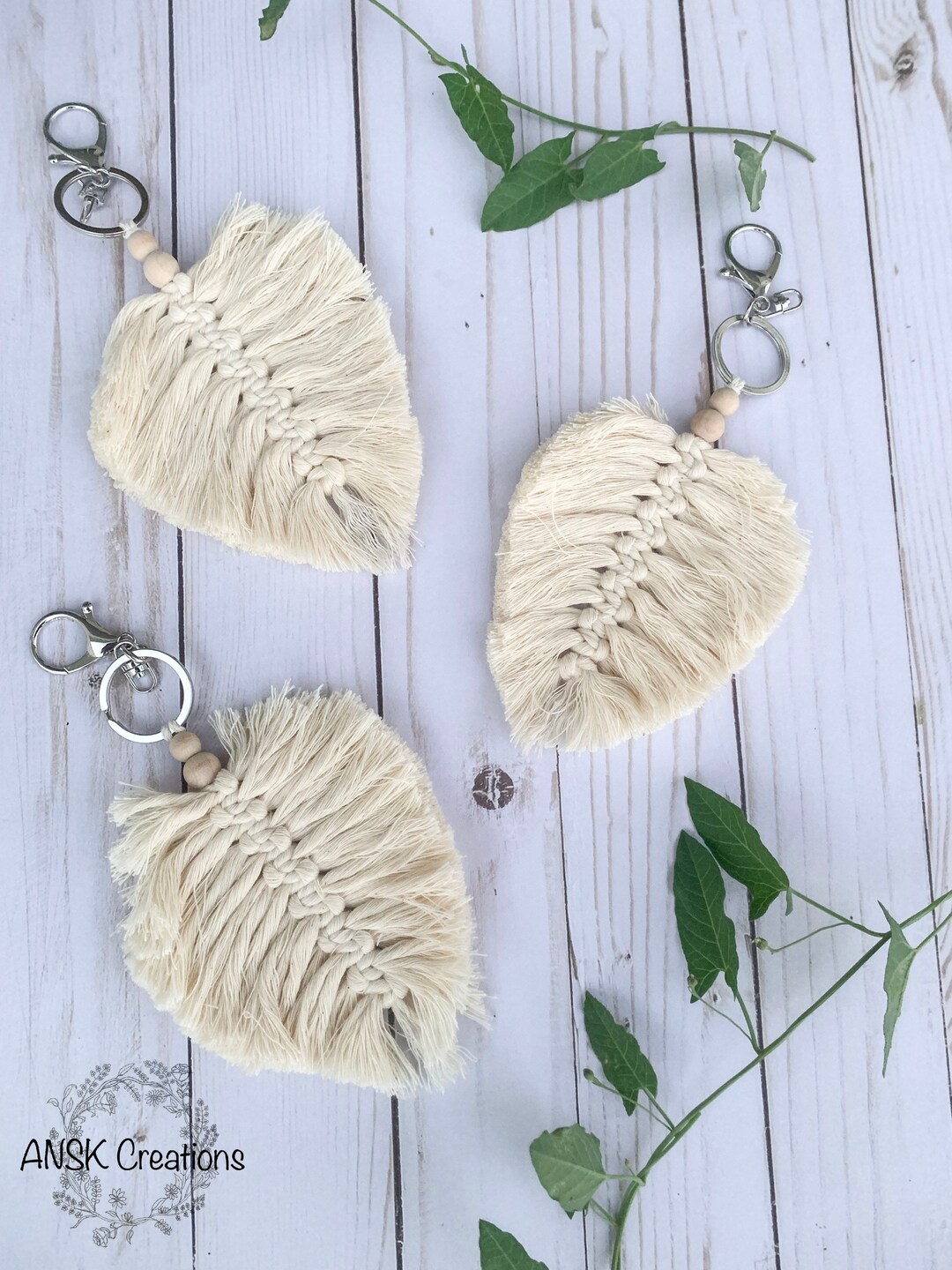 Macrame Leaf Keychain: Boho Essential Oil Diffuser - Etsy