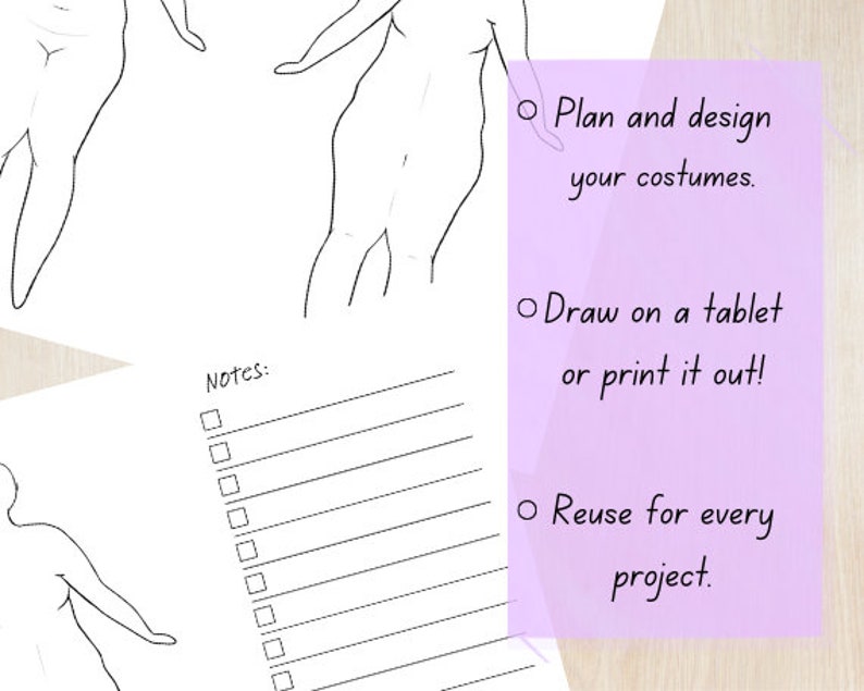 Cosplay and Fashion Figure Template, Cosplay Planner, Fashion Design ...