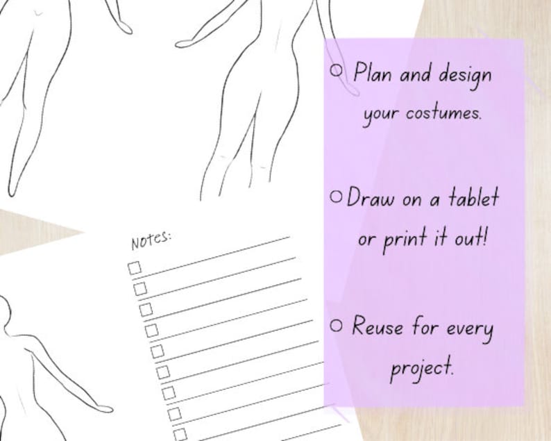 Cosplay and Fashion Figure Template, Cosplay Planner, Fashion Design ...