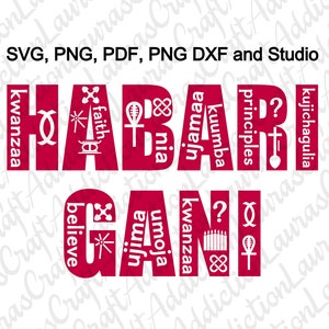 Habari Gani Svg Dxf Pdf Cut Files Silhouette Cricut, Kwanzaa, 7 ...
