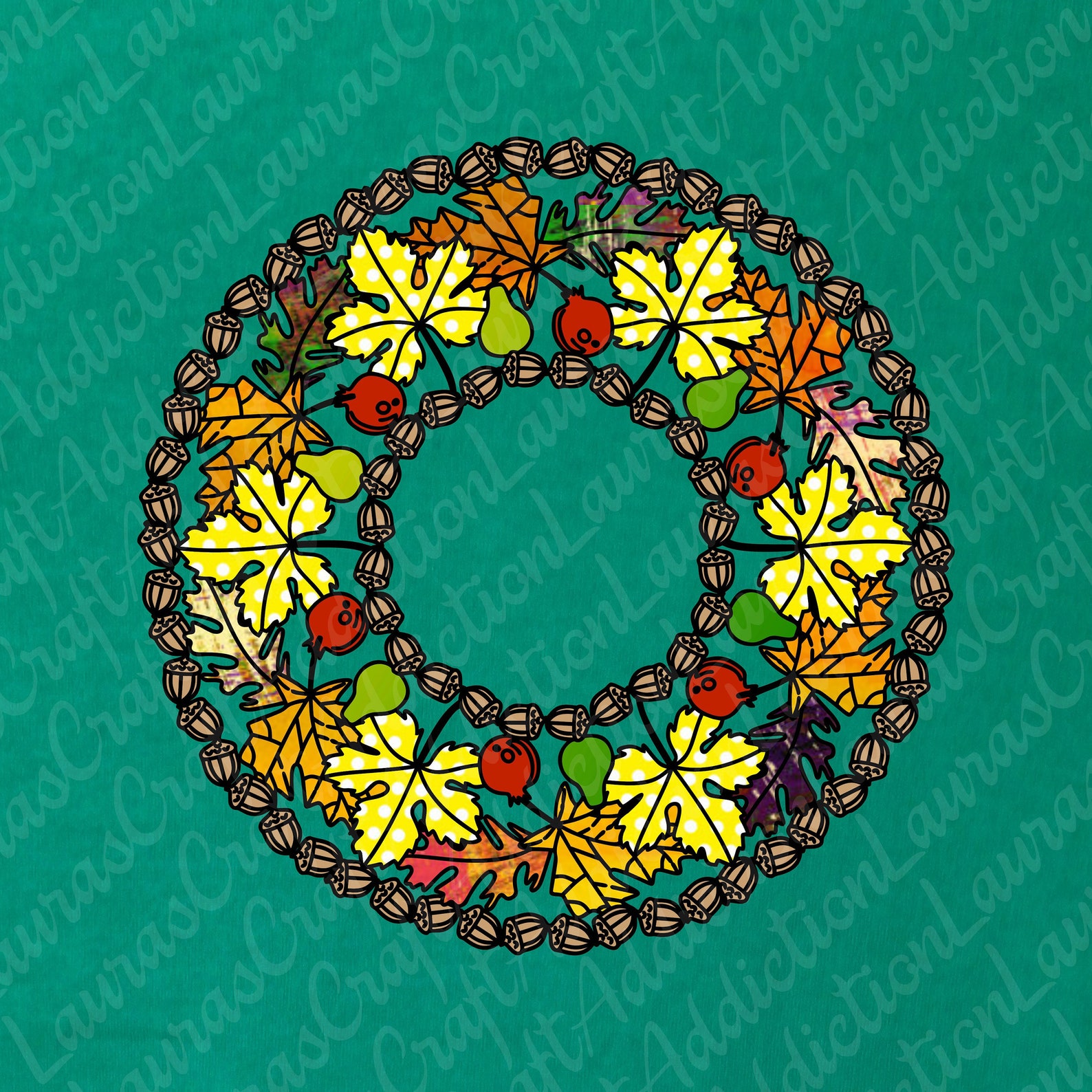 Autumn Mandala Wreath Svg Dxf Pdf Cut Files Autumn Svg | Etsy