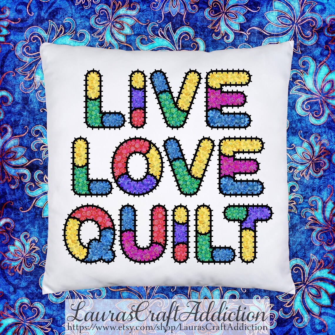 Patchwork Quilting Font Svg Dxf Pdf Png Jpg and Studio Cut - Etsy UK