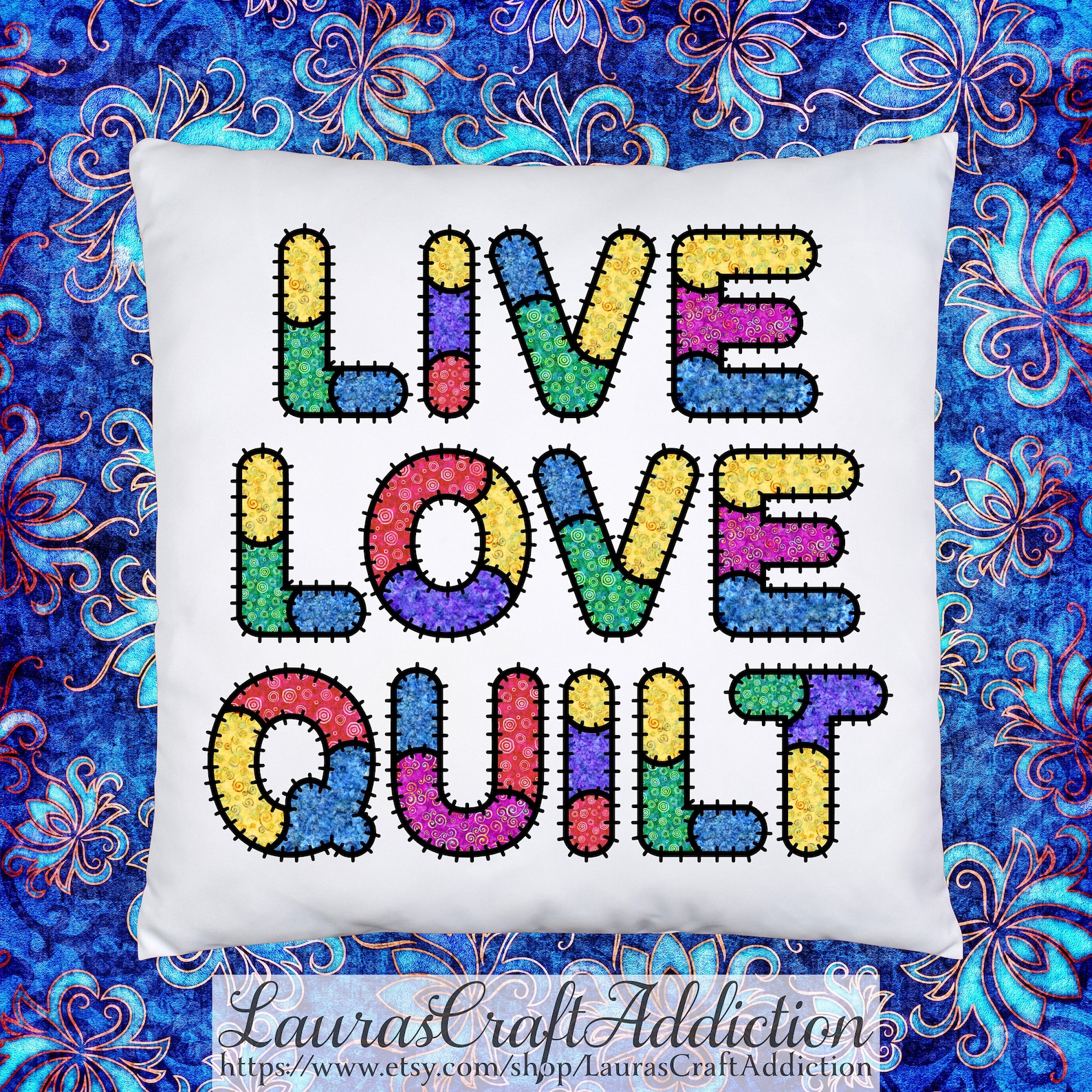 Patchwork Quilting Font Svg Dxf Pdf Png Jpg and Studio Cut - Etsy