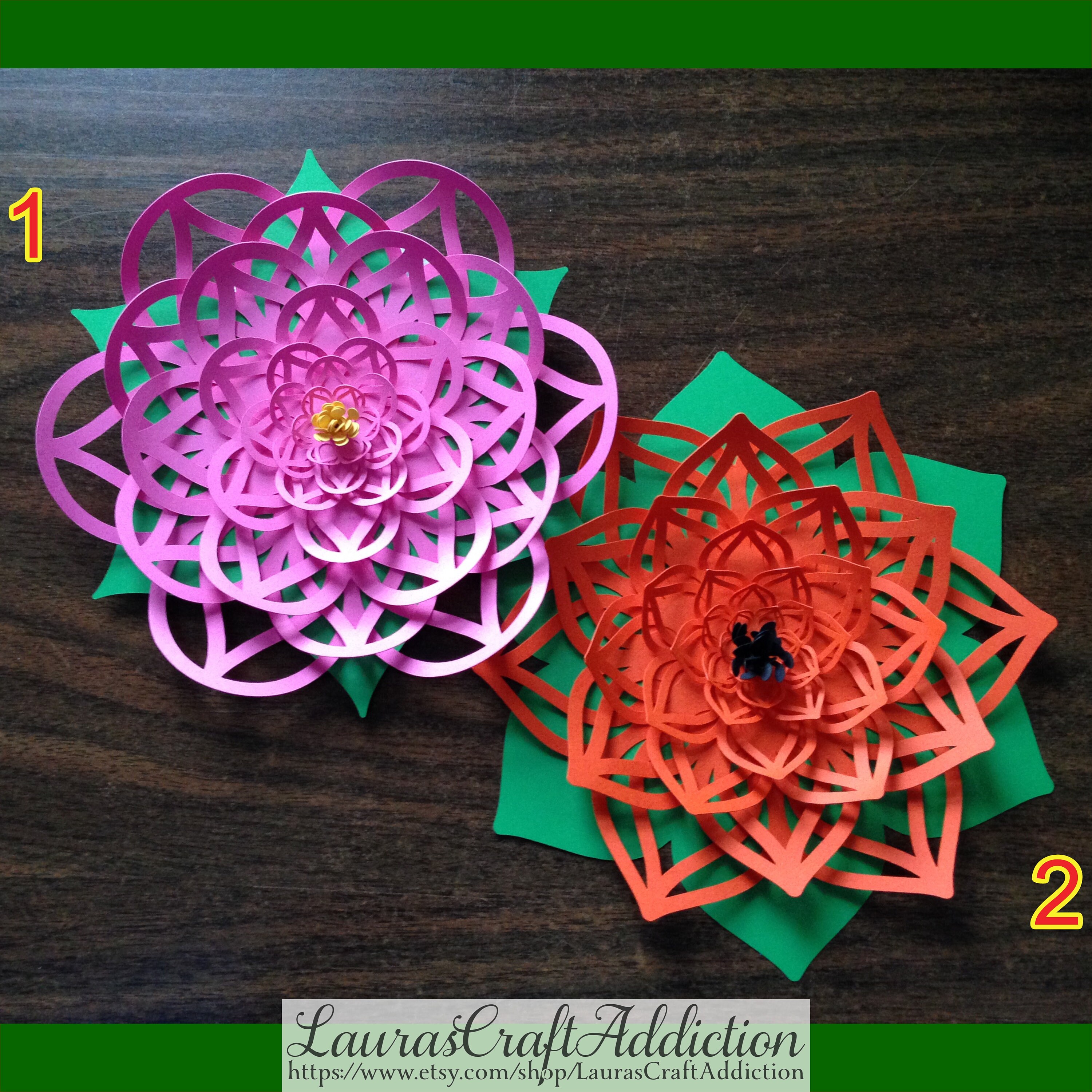 Silhouette, Halo Paper Flower cut files svg dxf pdf png paper flower ...