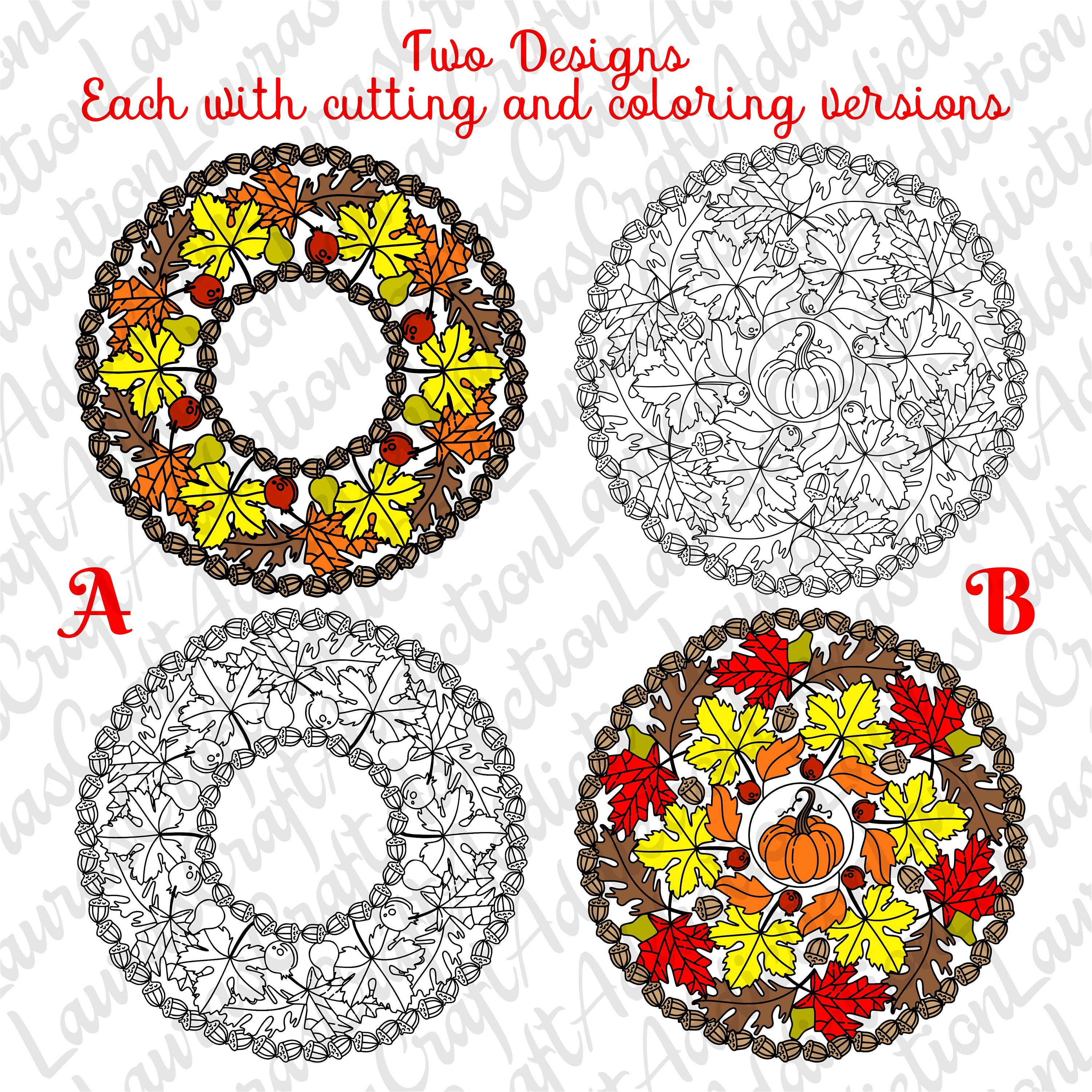 Autumn Mandala Wreath svg dxf pdf cut files Autumn svg | Etsy