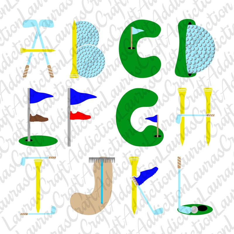 Golf Monogram Font - Etsy