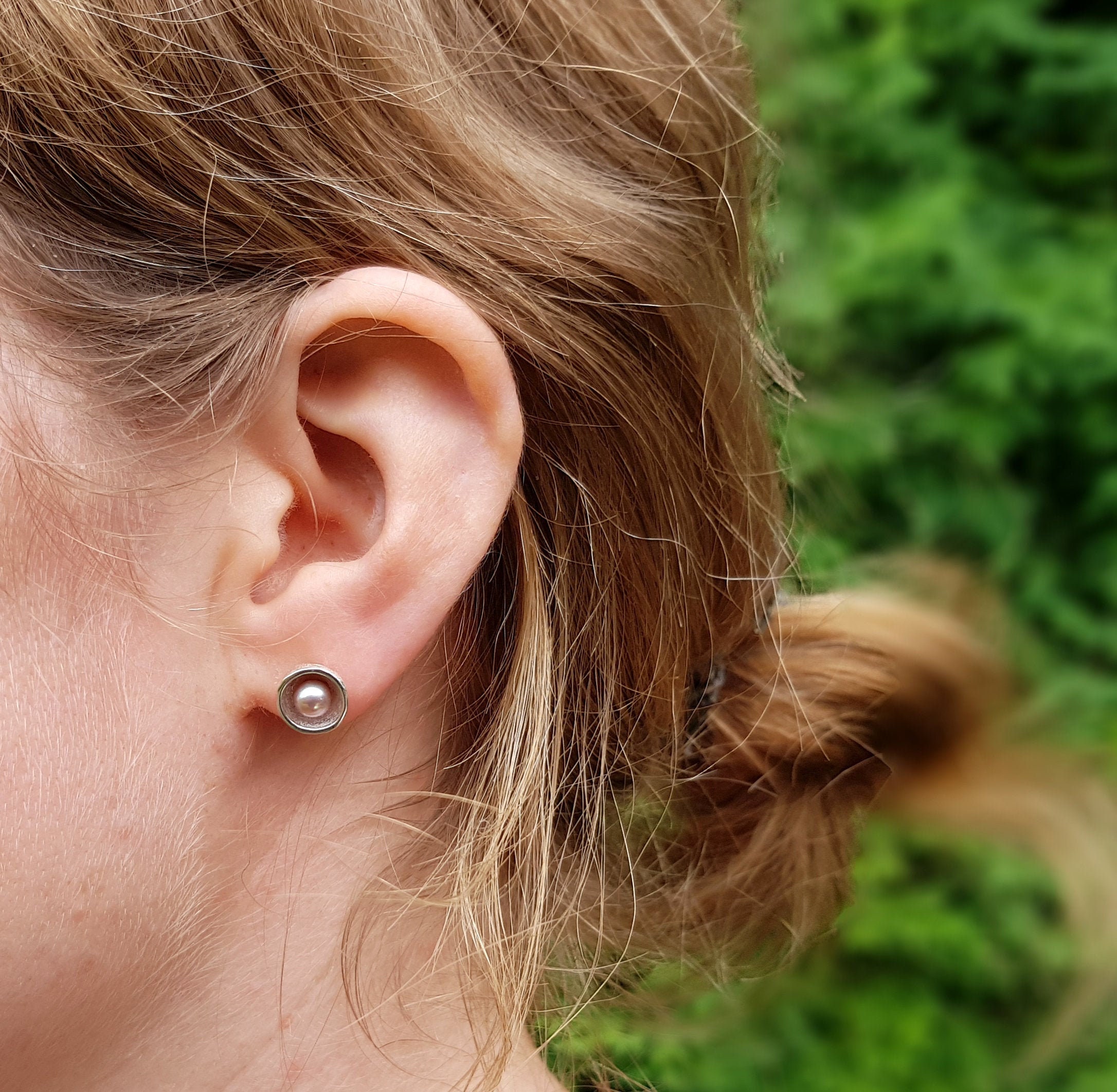 Small Pearl Earrings Minimal Accessories Silver Earrings - Etsy