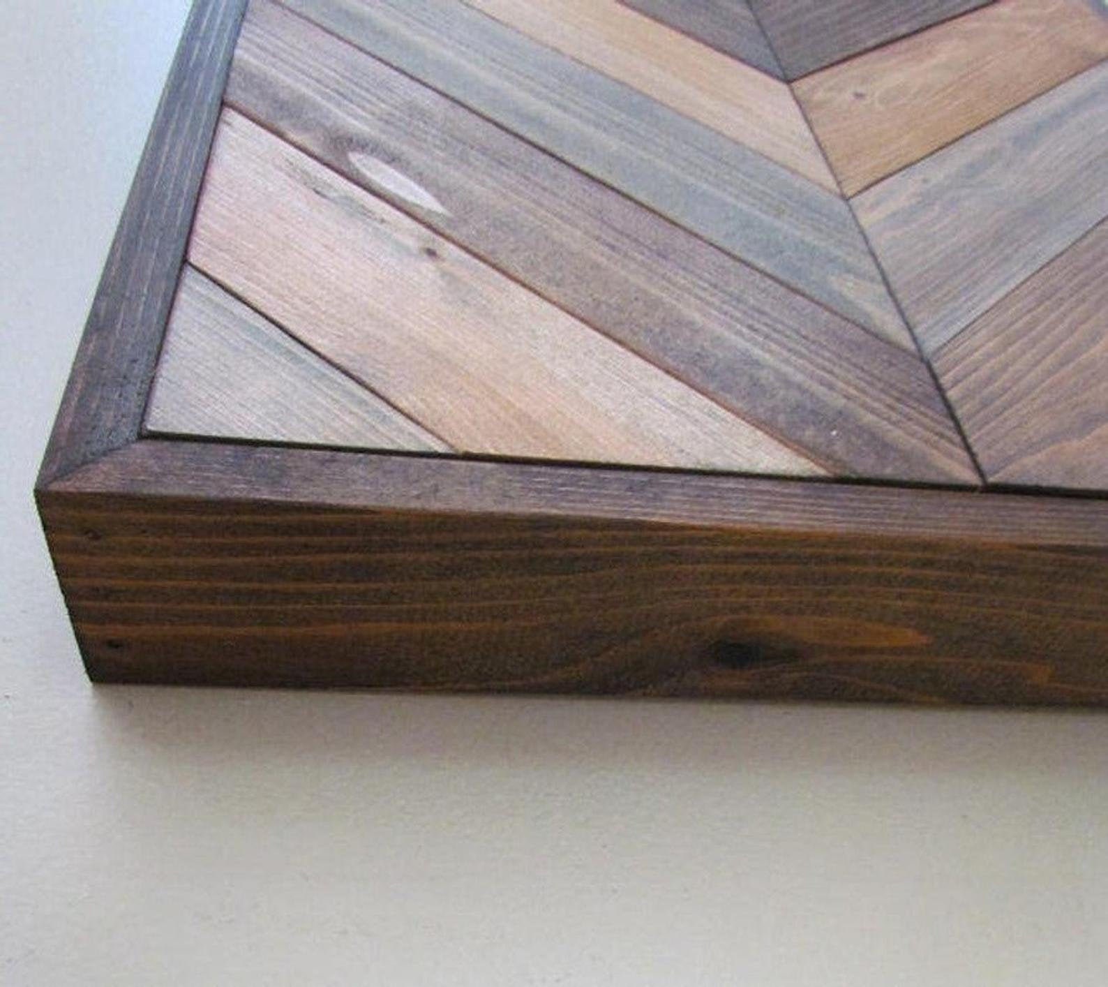 Chevron Wood Table Top Console Table Top Geometric Wood | Etsy