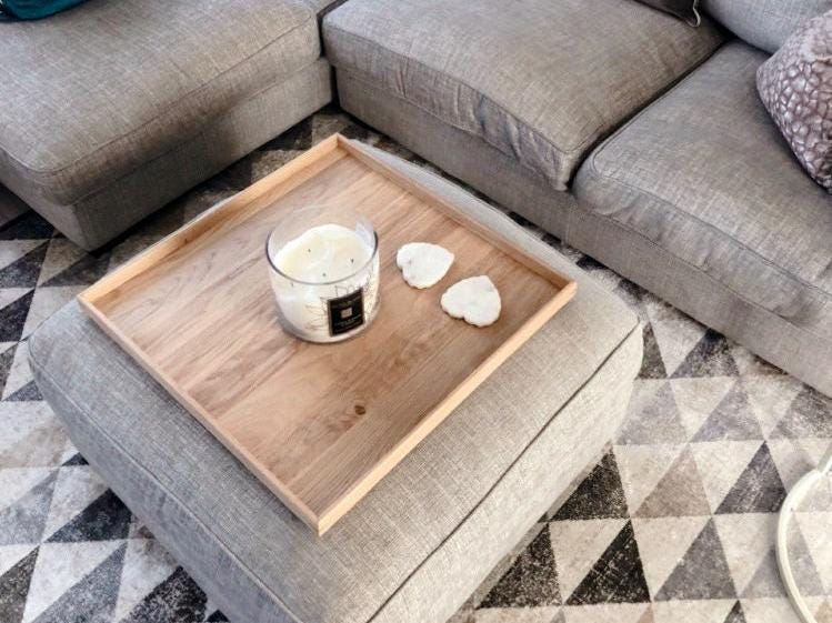 Ottomans with serving trays store