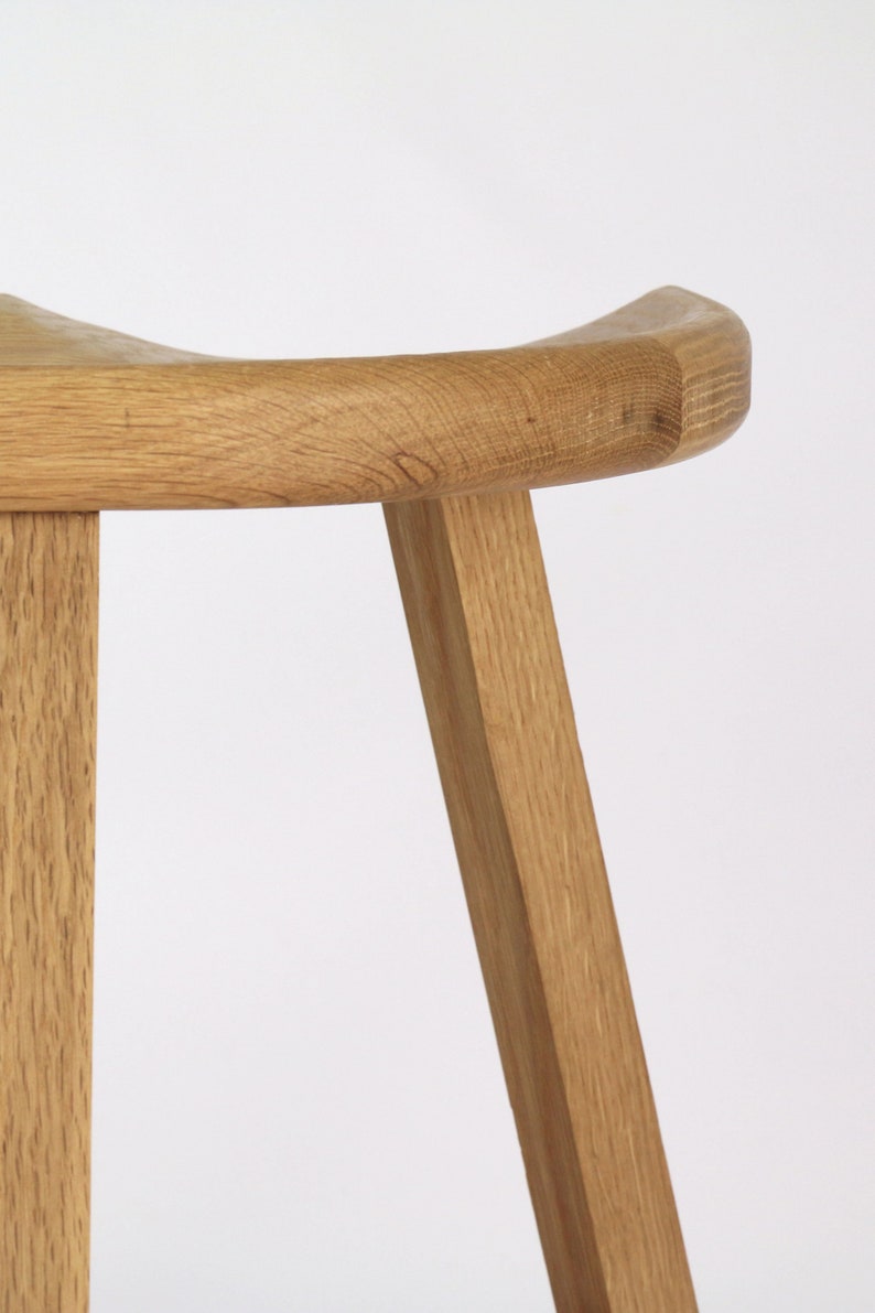 Handmade Three-legged Wooden Stool Modern Small Oak Bathroom - Etsy