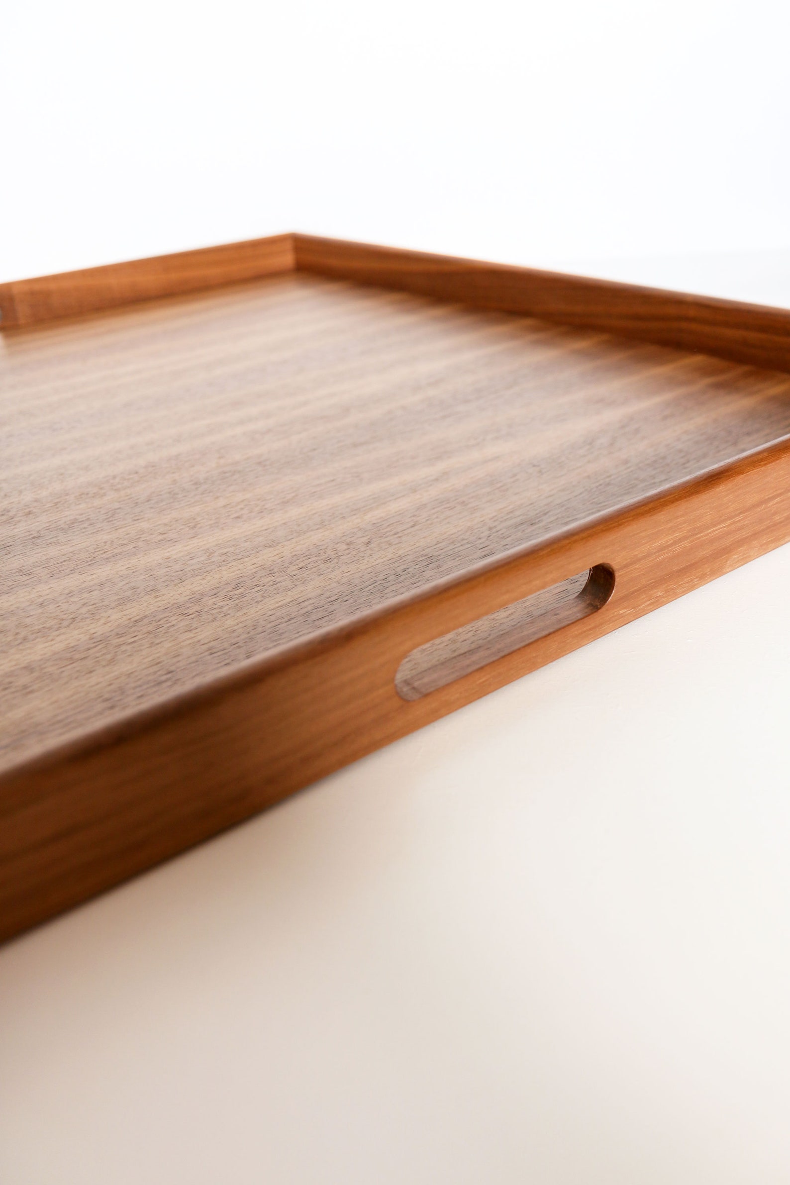 Large Black Footstool Tray With Handles / Wooden Serving - Etsy UK