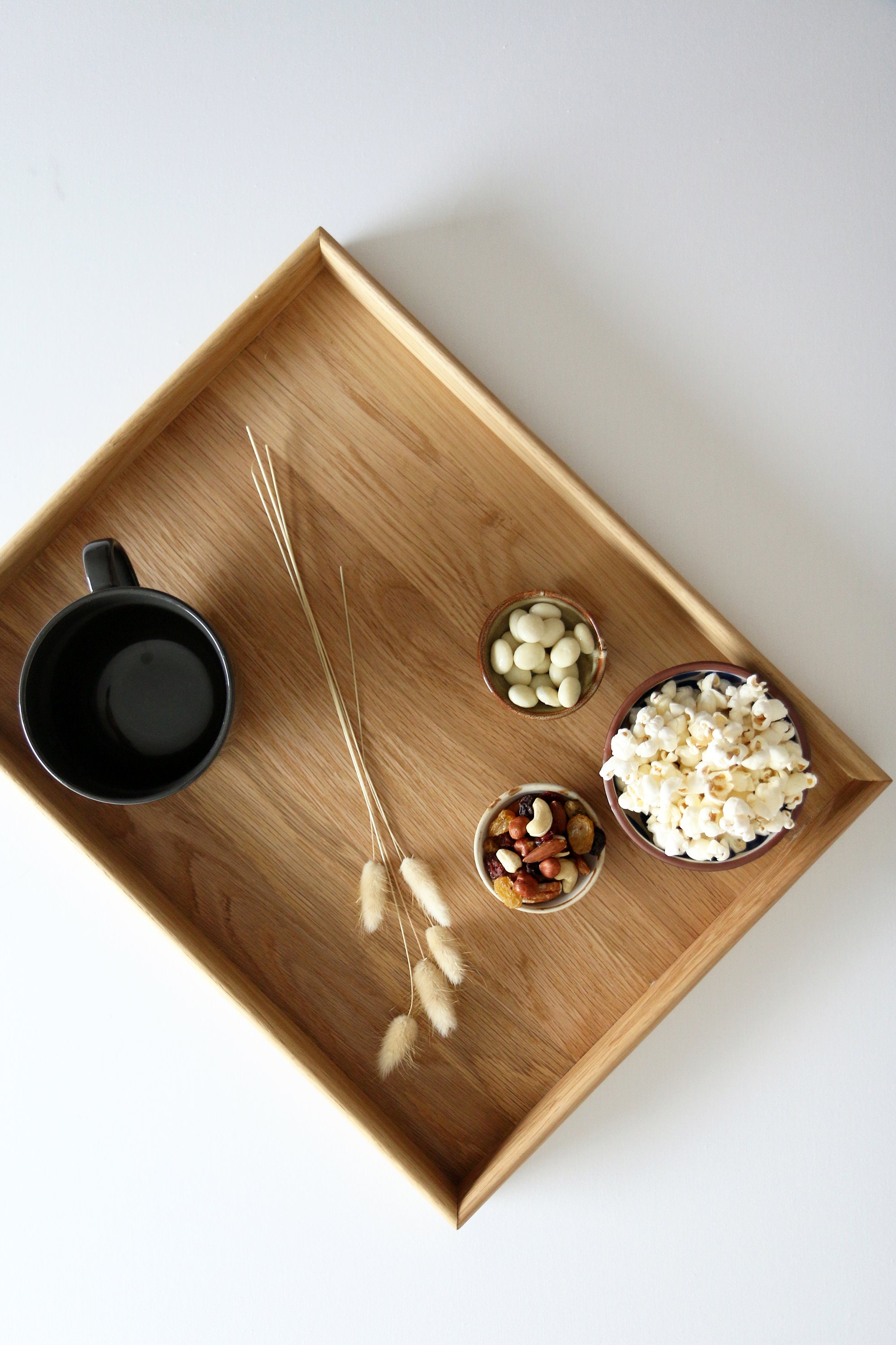 Handmade Oak Ottoman Tray / Wooden Serving Tray / Footstool - Etsy UK