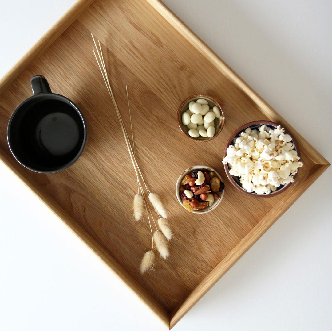 Oak Handmade Ottoman Tray, Serving, Breakfast Tray, New Home Gift - Etsy