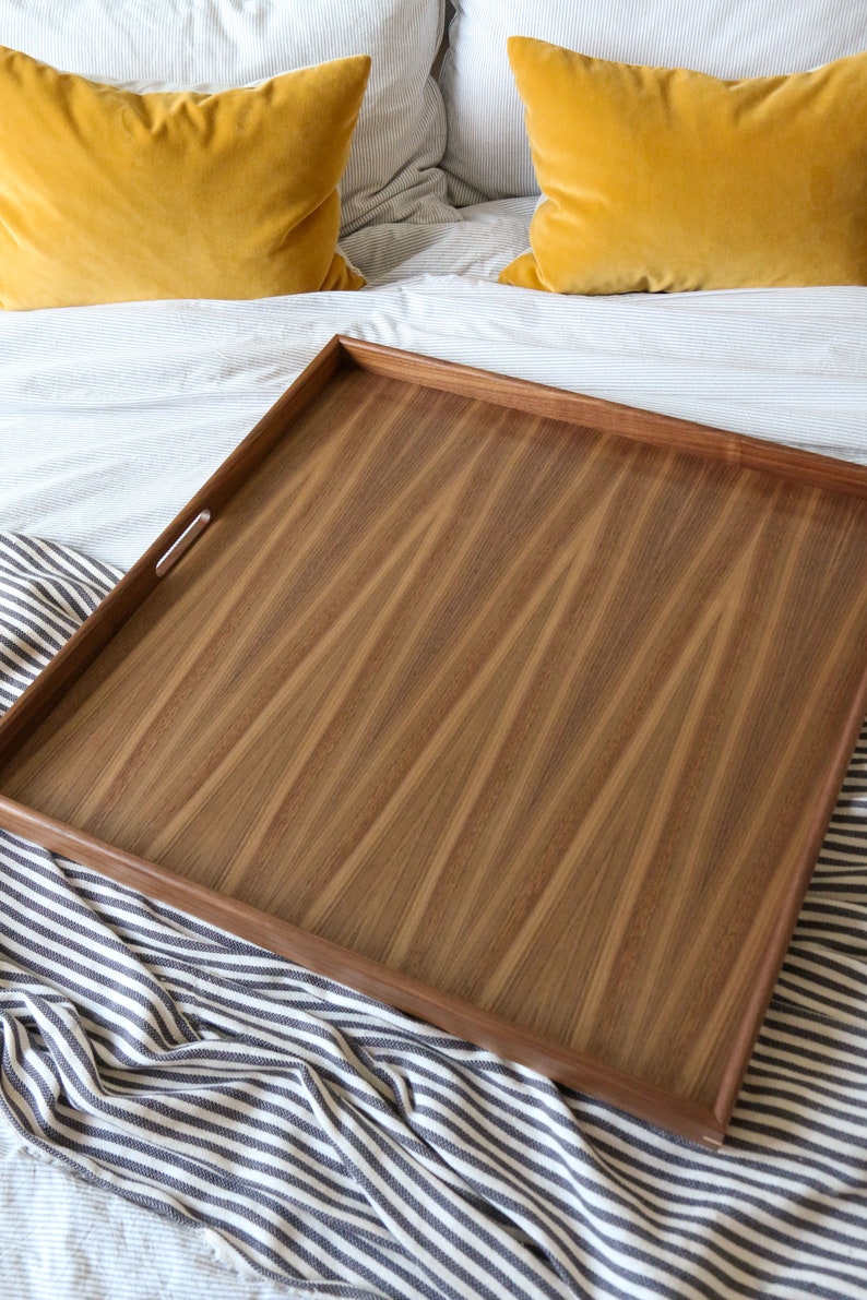 Walnut Wooden Serving Tray With Handles / Walnut Coffee Table - Etsy
