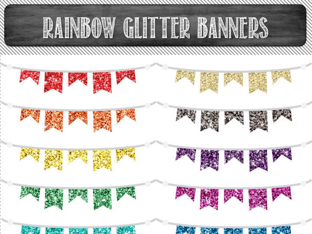 Digital Bunting Clipart Commercial Use Clip Art Graphics Rainbow ...