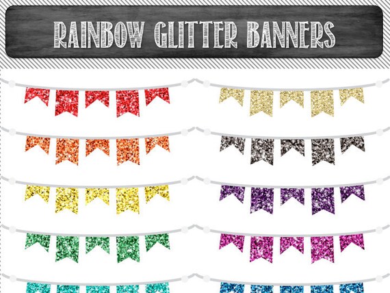 Digital Bunting Clipart Commercial Use Clip Art Graphics | Etsy