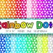 Rainbow Dots Digital Paper Set Scrapbook Paper BRIGHTS 28 Graphics ...