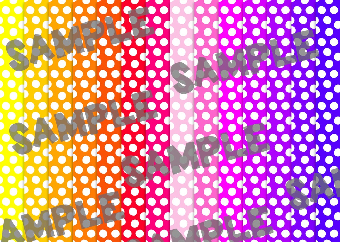 Rainbow Dots Digital Paper Set - Scrapbook Paper - BRIGHTS - 28 ...