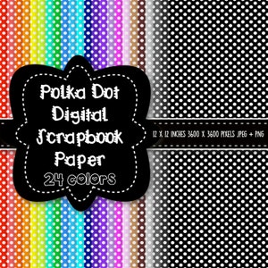 Polka Dot Digital Scrapbook Paper 48 Sheets 300dpi 12x12 - Etsy