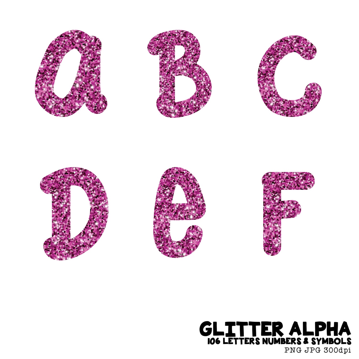 Glitter Alpha Pink Glitter Alphabet Scrapbooking Alpha | Etsy