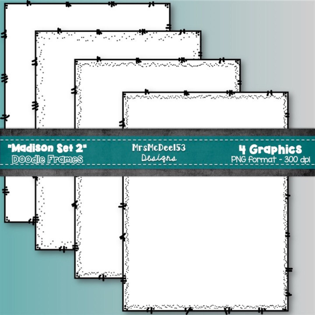 Scrappy Border Clipart Frames - Vector Graphics - {madison Set 2} - Etsy