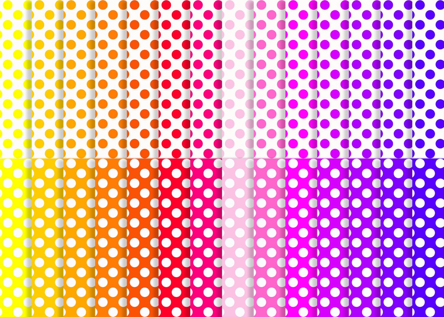 Bright Digital Paper Pack in Rainbow Polka Dots Set 1 - Etsy