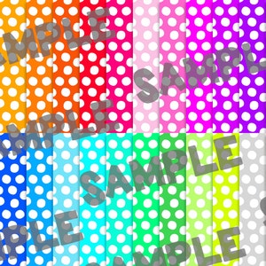 Rainbow Dots Digital Paper Set - Scrapbook Paper - BRIGHTS - 28 ...