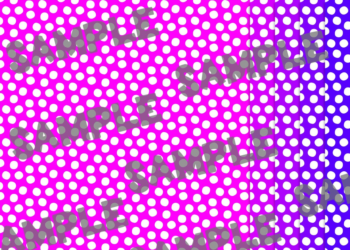 Rainbow Dots Digital Paper Set Scrapbook Paper BRIGHTS | Etsy