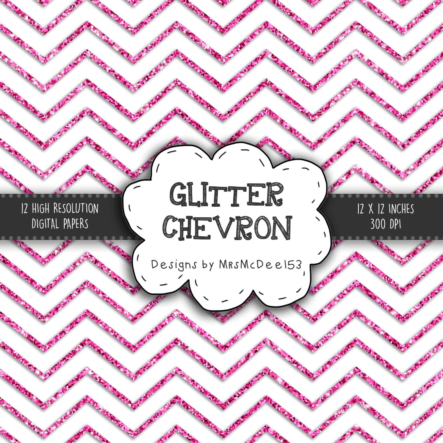 Pink Glitter Chevron Pattern