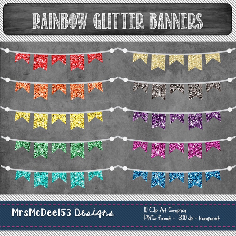 Digital Bunting Clipart Commercial Use Clip Art Graphics Rainbow ...