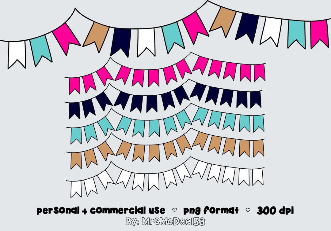 PREPPY PALETTE Digital BUNTING - Clipart - Commercial Use - Clip Art ...