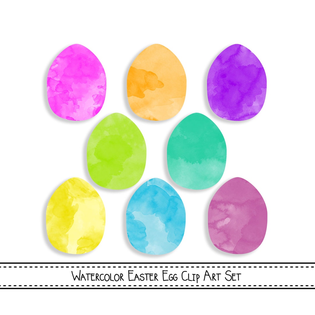 Easter Egg Clip Art in Watercolor Bright Colors - Personal and ...