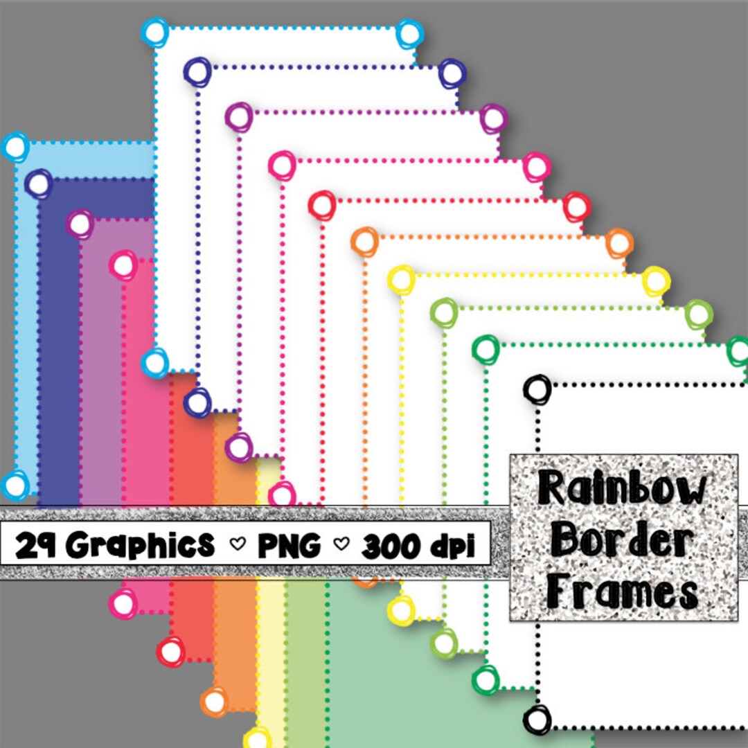 Digital Doodle Border Frames - 29 Sheets - 300dpi - 8.5x11 Inches - PNG ...