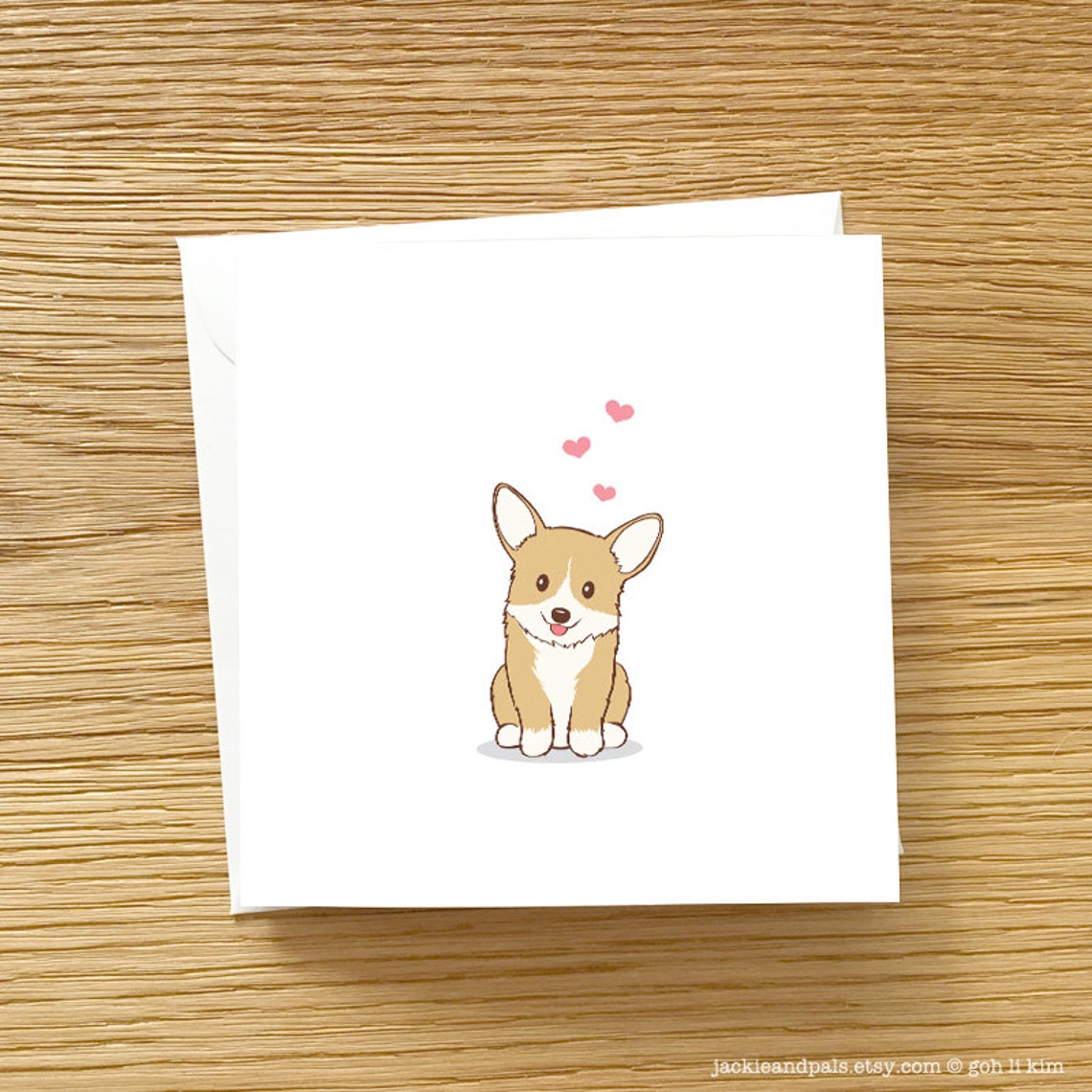 Dog Greeting Cards Cute Corgi With Love, Corgi Love Card, Corgi ...